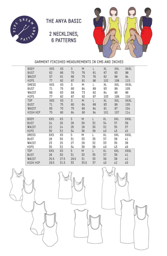 Anya Basic Pipe Dream Patterns - Screech Owl Fabrics